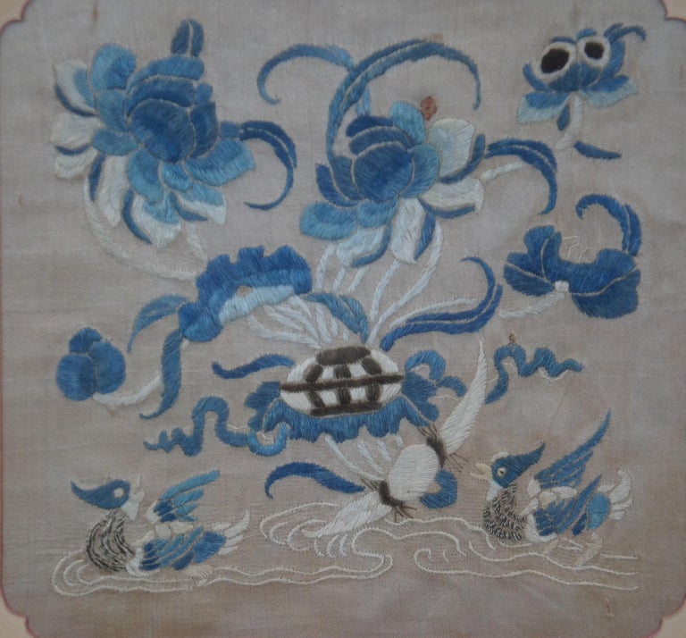 2 Antique Chinese Qing Dynasty Silk Court Rank Military Duck Buzi ...