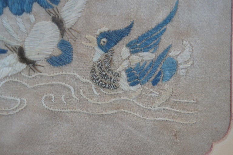 2 Antique Chinese Qing Dynasty Silk Court Rank Military Duck Buzi ...