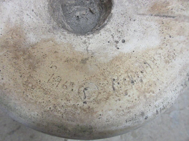 2 Antique Concrete Grecian Greek Key Urns and Pedestals at 1stDibs
