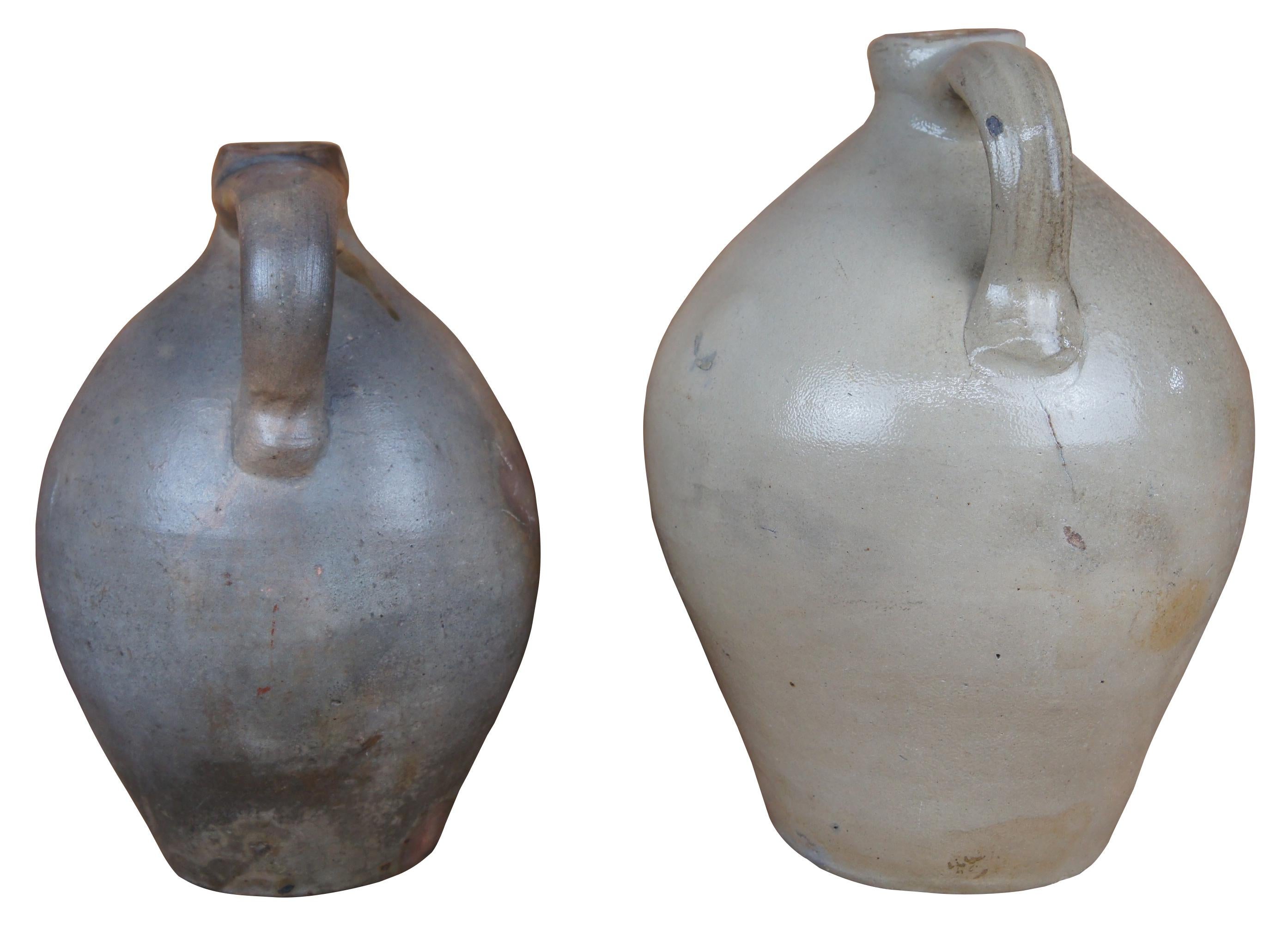 2 Antique Salt Glaze Earthenware Stoneware Jugs Bottles Crocks ...