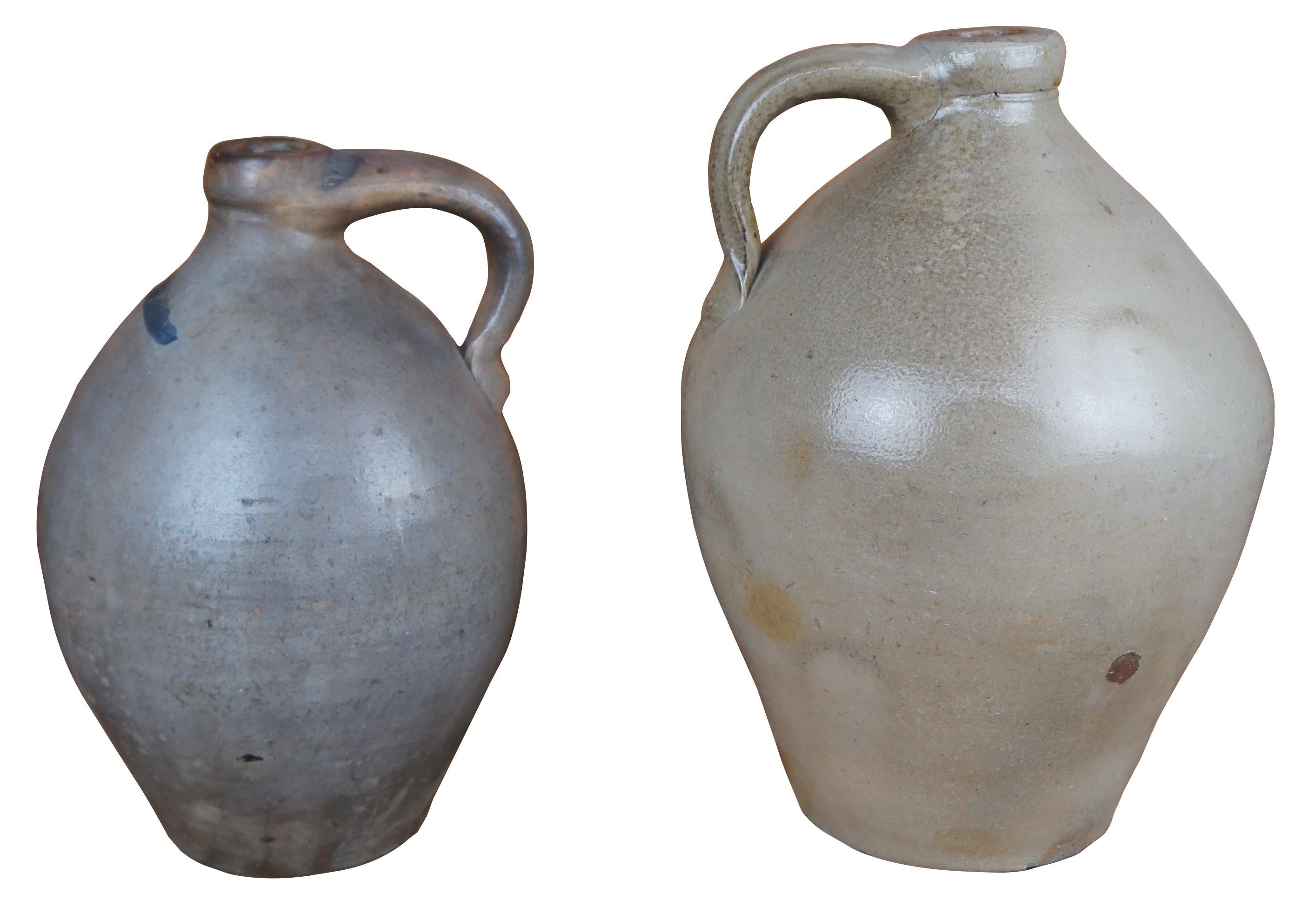 2 Antique Salt Glaze Earthenware Stoneware Jugs Bottles Crocks ...