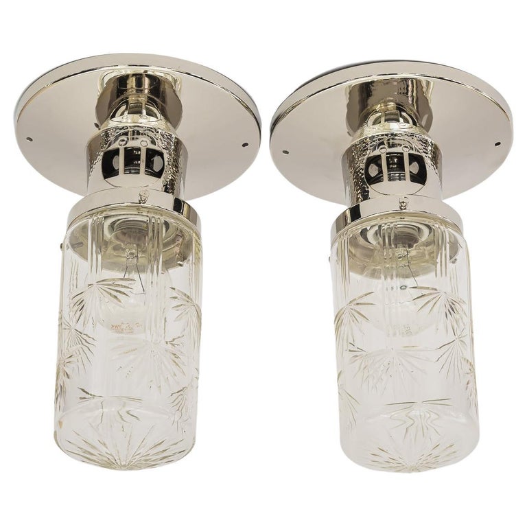 2 Art Deco Hammered Ceiling Lamps, Vienna, Around 1920s For Sale at 1stDibs