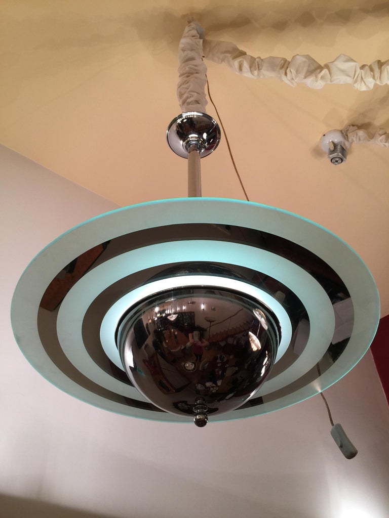 2 Art Deco Plates, 1930, German, Materials, Chrome, Glass and Mirror ...