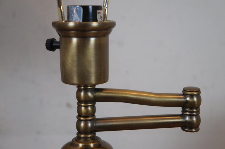 2 Brass Swing Swivel Arm Reading Library Lamps Imported by Fred Meyer ...