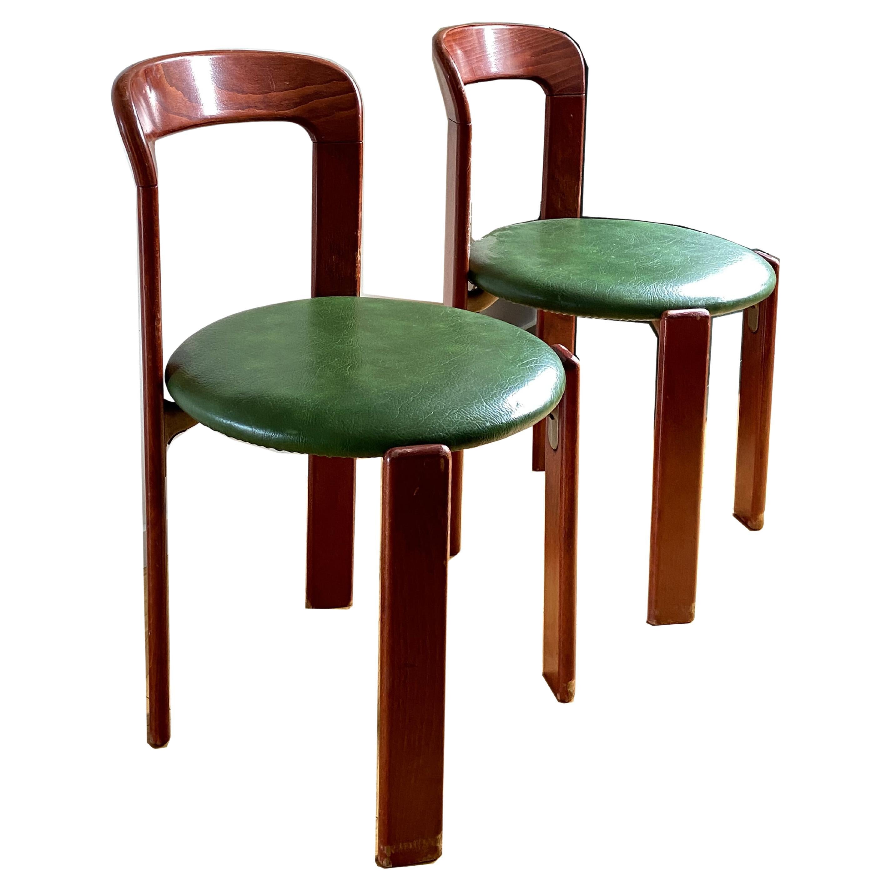 4 to 12 Vintage Bruno Rey Dining Chairs in Dark Wood Wood by Dietiker ...