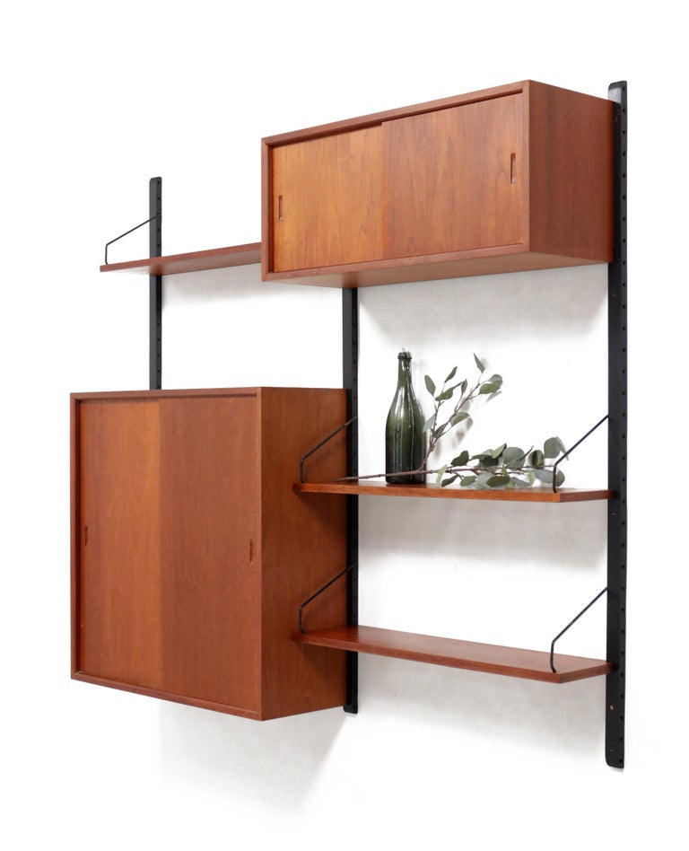 2 Cabinet Poul Cadovius Modular Floating Wall System in Teak, Denmark ...