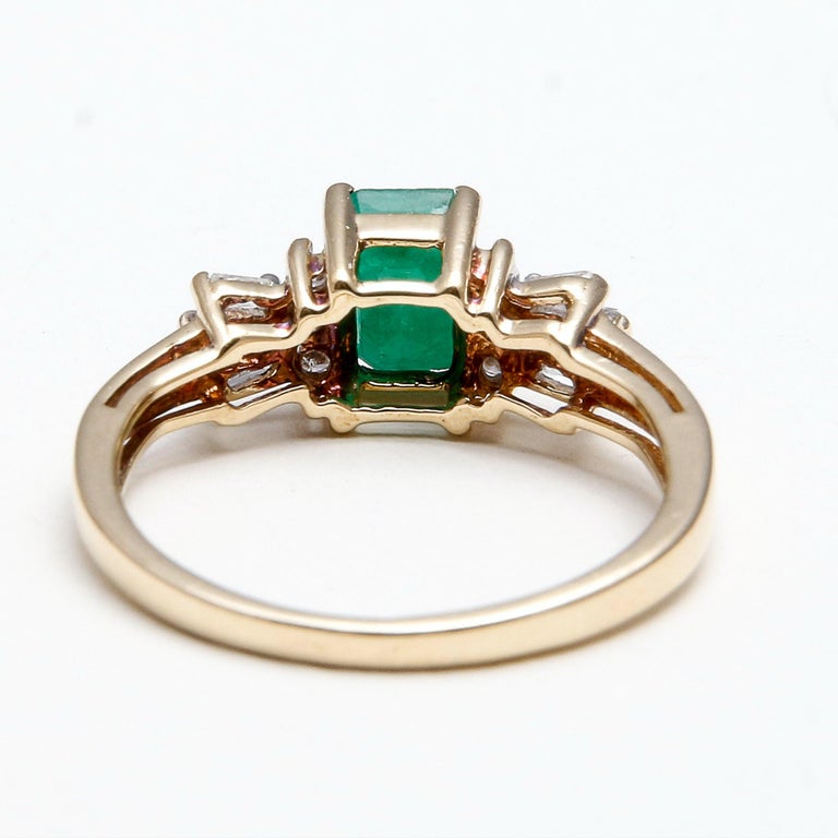 Customizable 2 Carat Colombian Emerald Diamond Engagement Ring, Diamond Yellow Gold Ring For ...