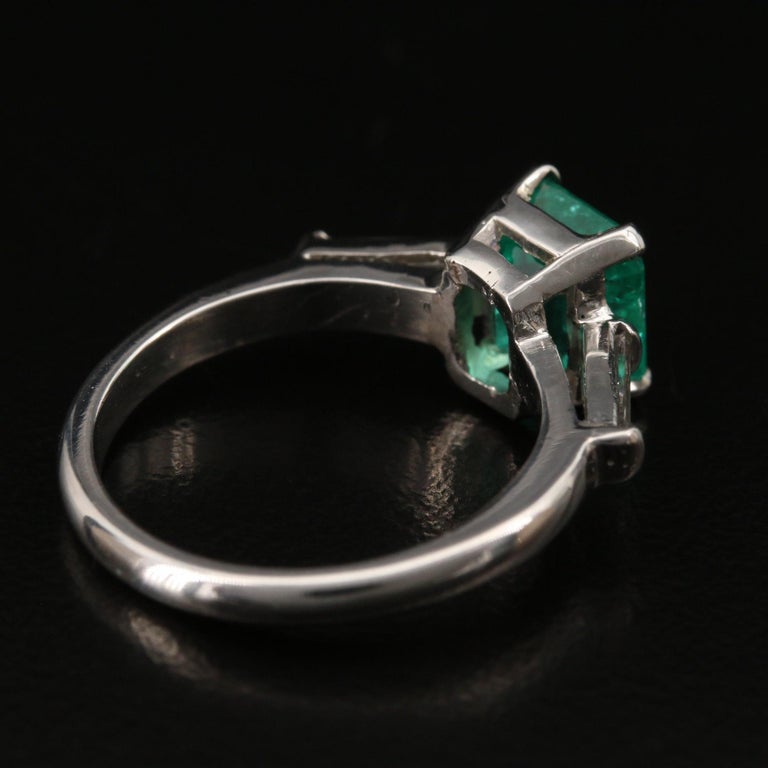 Customizable 2 Carat Colombian Emerald Diamond Engagement Ring, Minimalist Emerald Ring For Sale ...