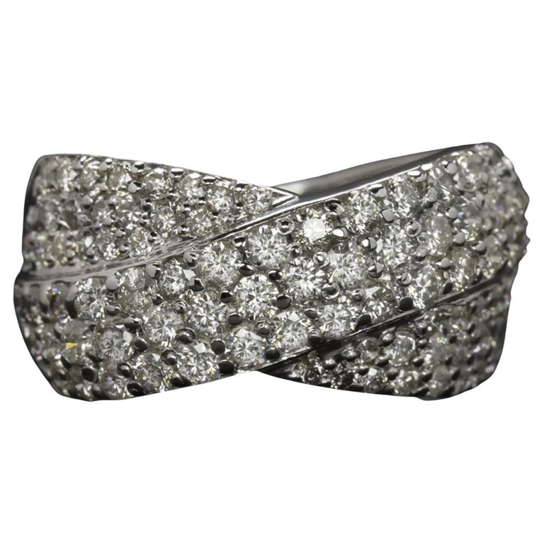 2 Carat Diamond Criss Cross Band Ring For Sale at 1stDibs