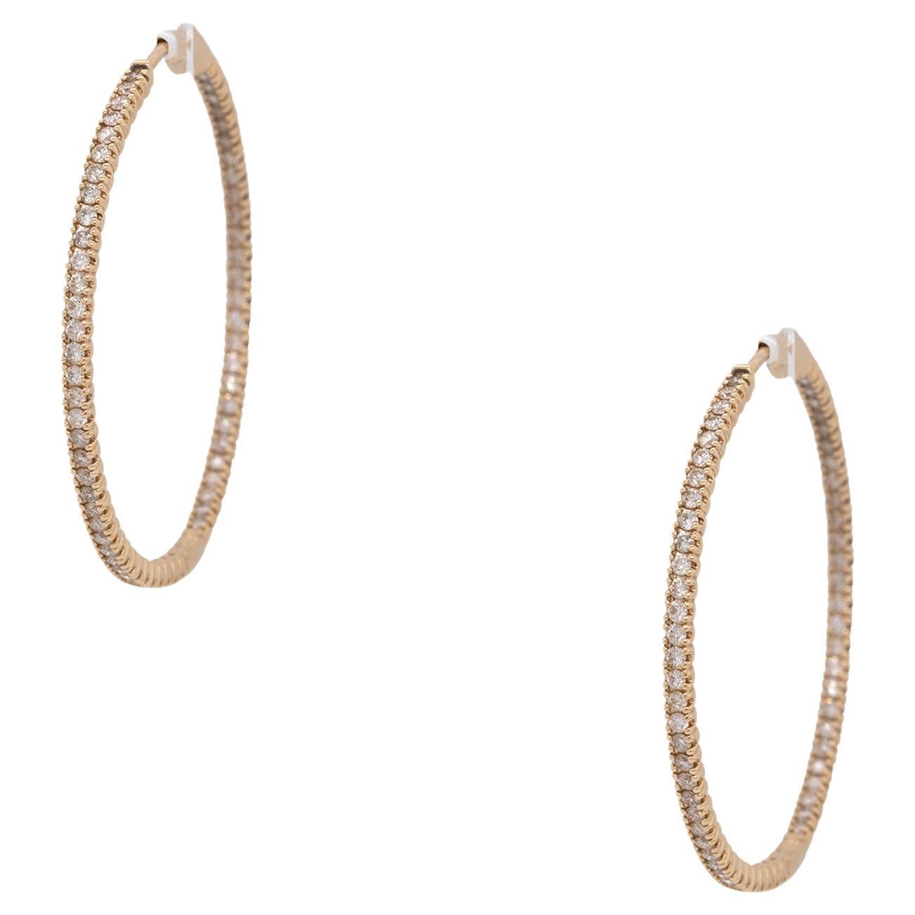 Round Diamond in and Out Hoops For Sale (Free Shipping) at 1stDibs