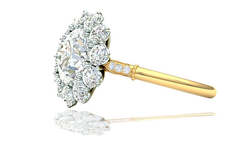 2 Carat GIA Certified k-vs2 Diamond Ring Platinum and 18 Karat Yellow ...