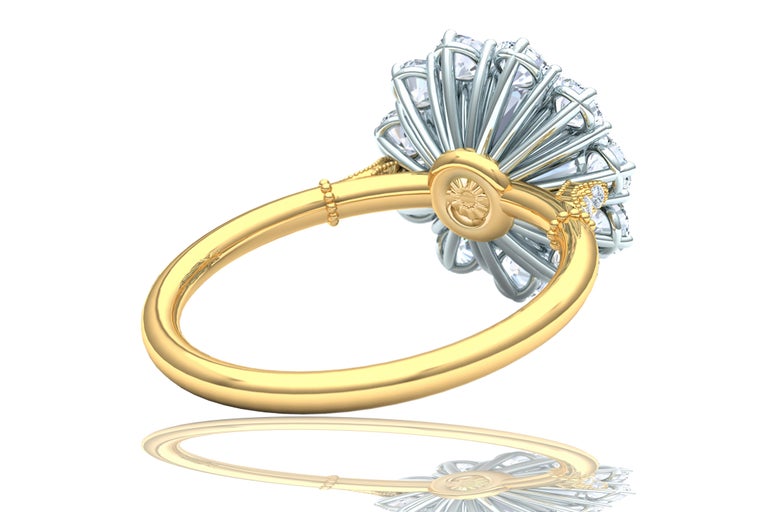 2 Carat GIA Certified k-vs2 Diamond Ring Platinum and 18 Karat Yellow ...