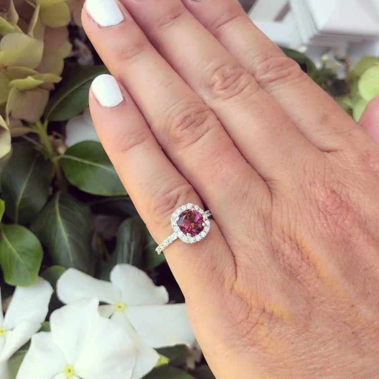 Customizable 2 Carat Halo Victorian Ruby Diamond Engagement Ring Art ...