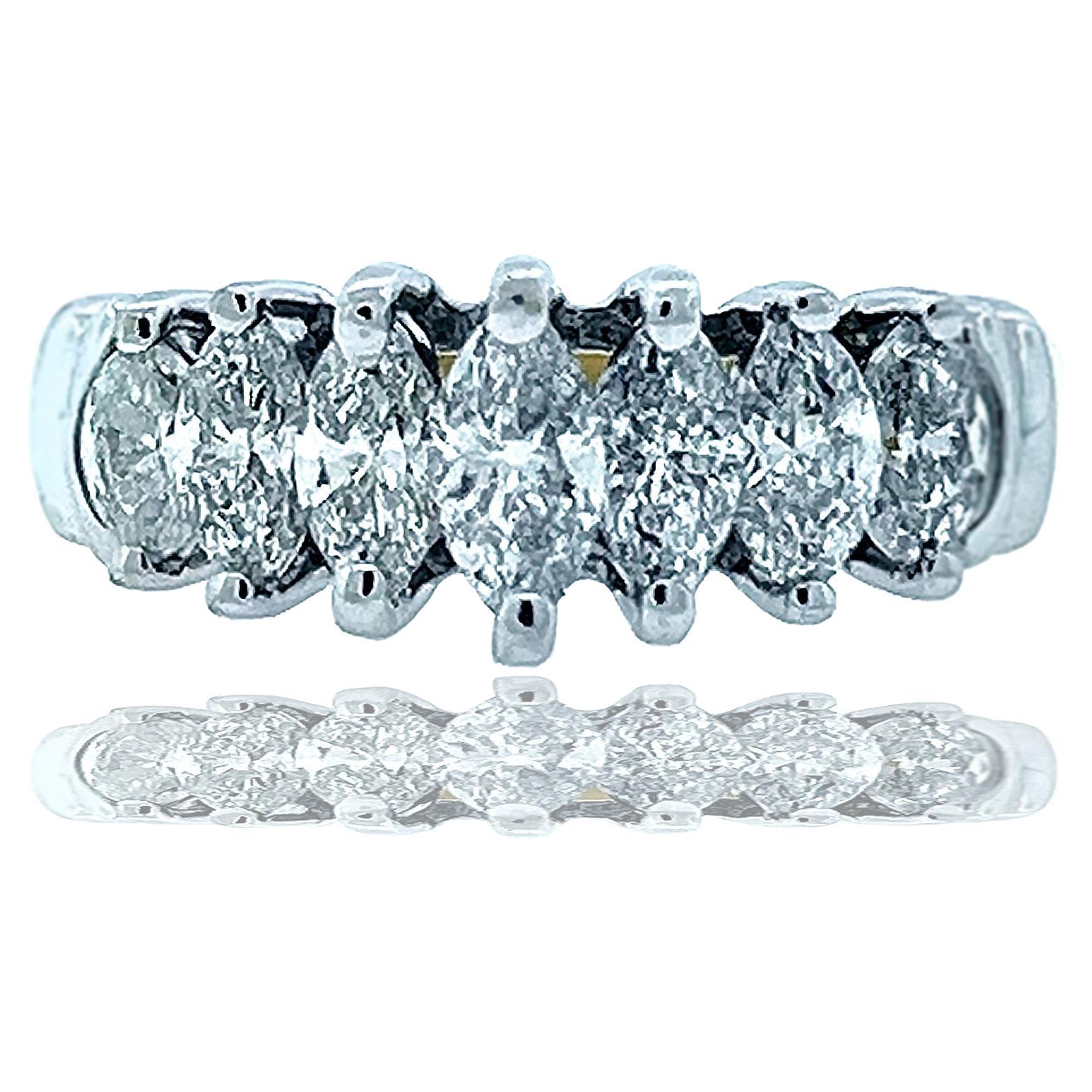 3 carat Marquise Diamond Eternity Ring at 1stDibs