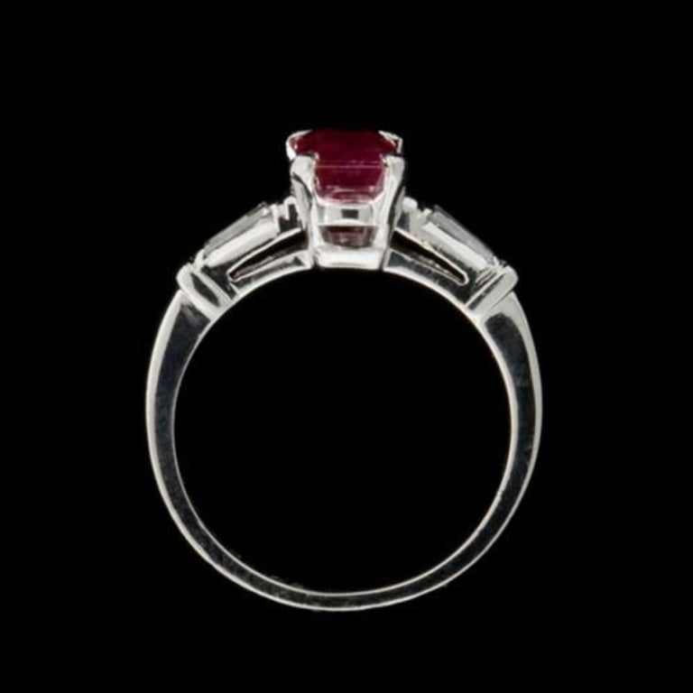 Customizable 2 Carat Radiant Cut Ruby Diamond Engagement Ring Art Deco ...