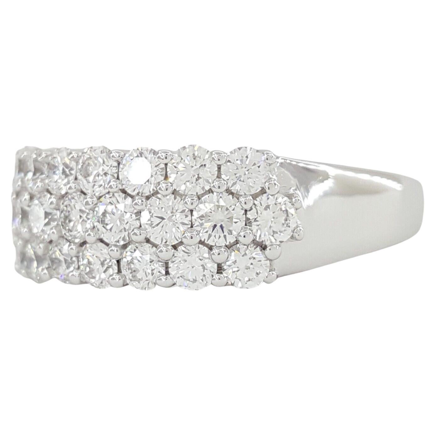 2 Carat Round Diamond Three Row Diamond Band Ring For Sale at 1stDibs