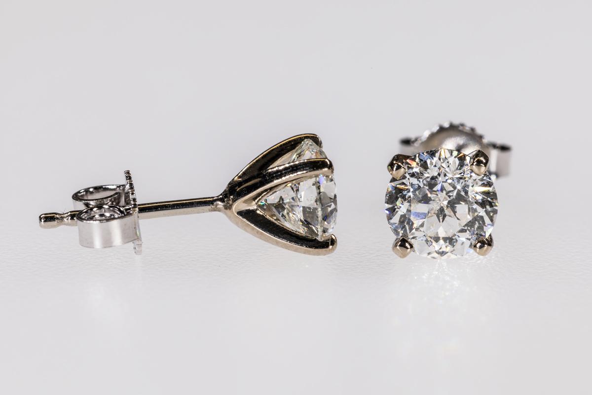 2 Carat Sirius Star Diamond Stud Earrings in a Classic Martini Setting ...