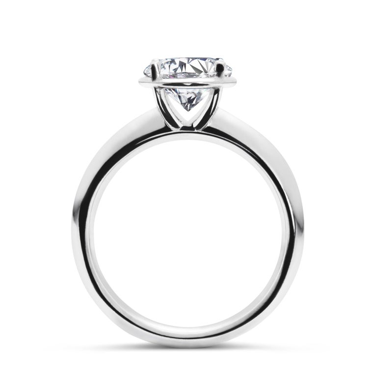 Customizable 2 Carat Solitaire Traceable Diamond Ring in 18 Karat White ...
