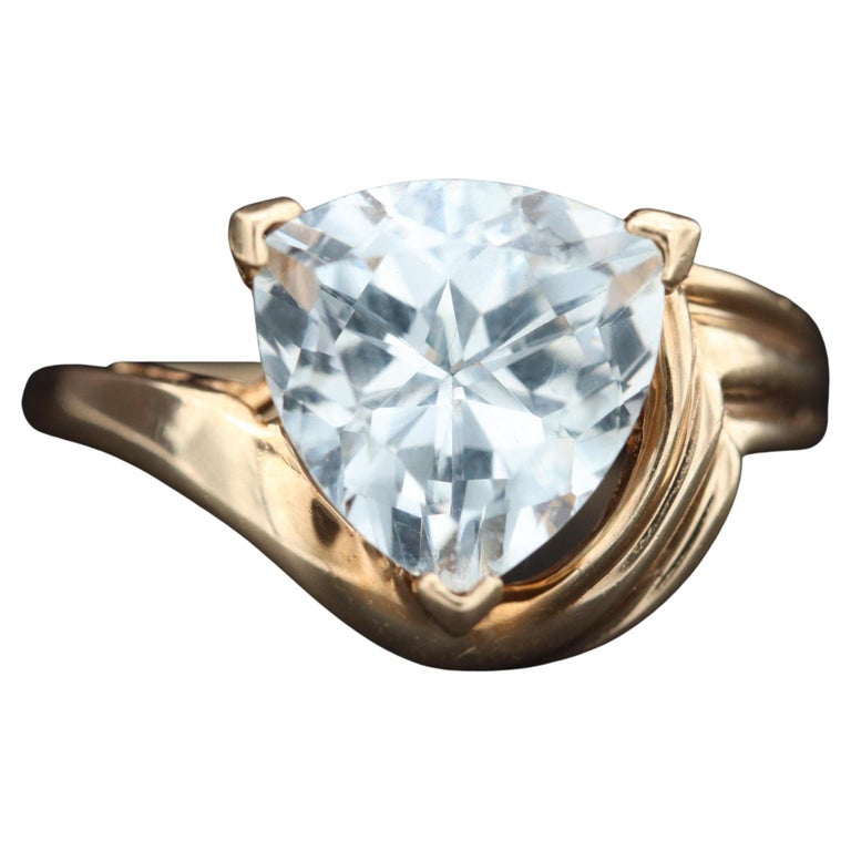 Customizable Antique 4 Carat Trillion Cut Natural Aquamarine Art Deco ...