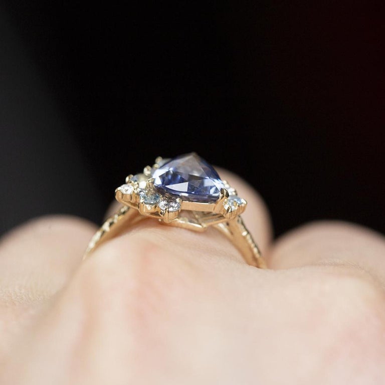 Customizable 2 Carat Trilliant Cut Sapphire Vintage Engagement Ring for ...