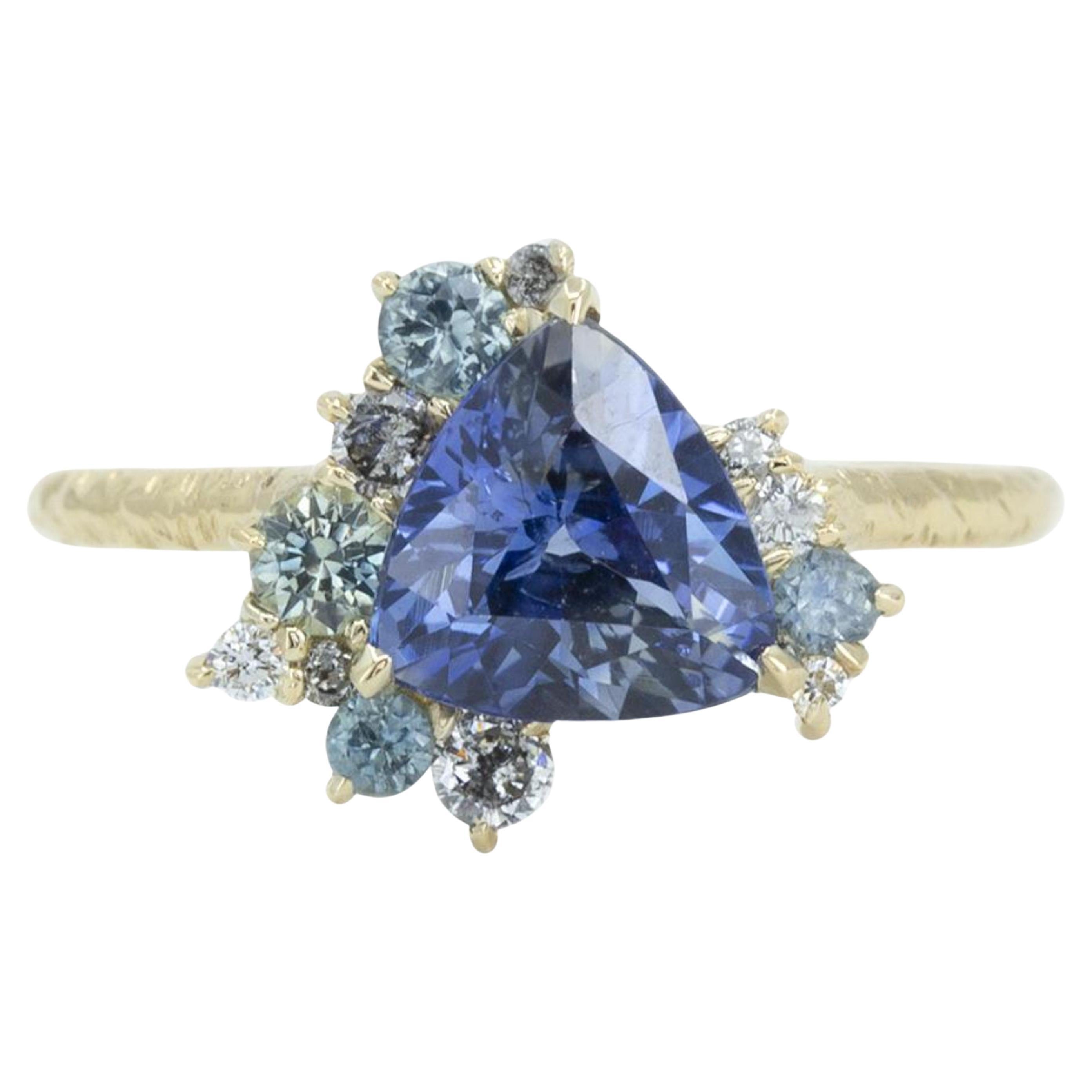 Customizable 2 Carat Trilliant Cut Sapphire Vintage Engagement Ring for ...