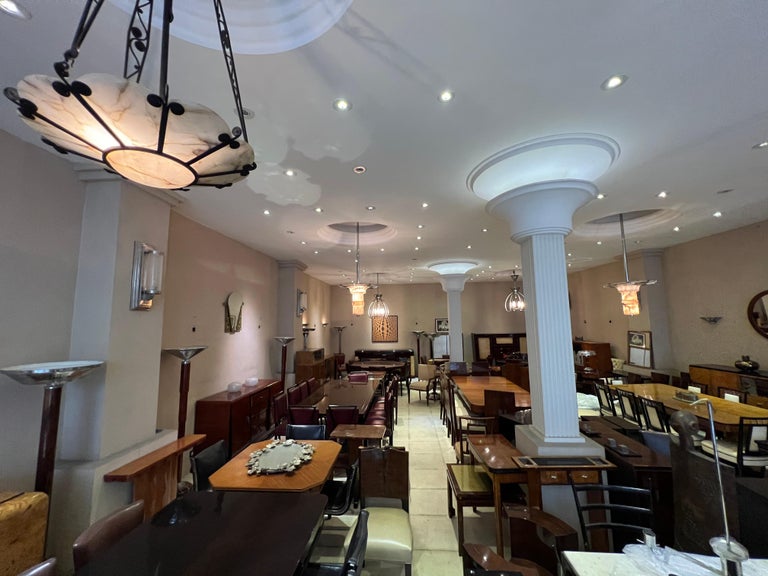 2 Chandeliers in Alabaster, Style: Jugendstil, Art Nouveau, Liberty ...