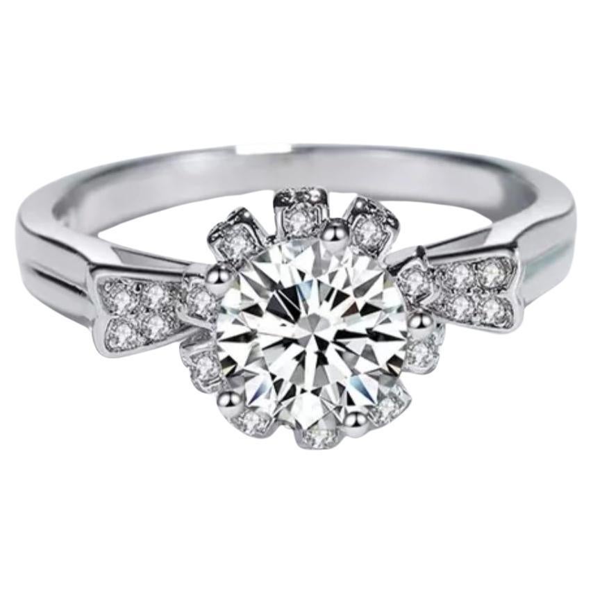 3Ct Moissanite Pear Engagement Ring 925 Sterling Silver Solitare Promise Ring For Sale at 1stDibs