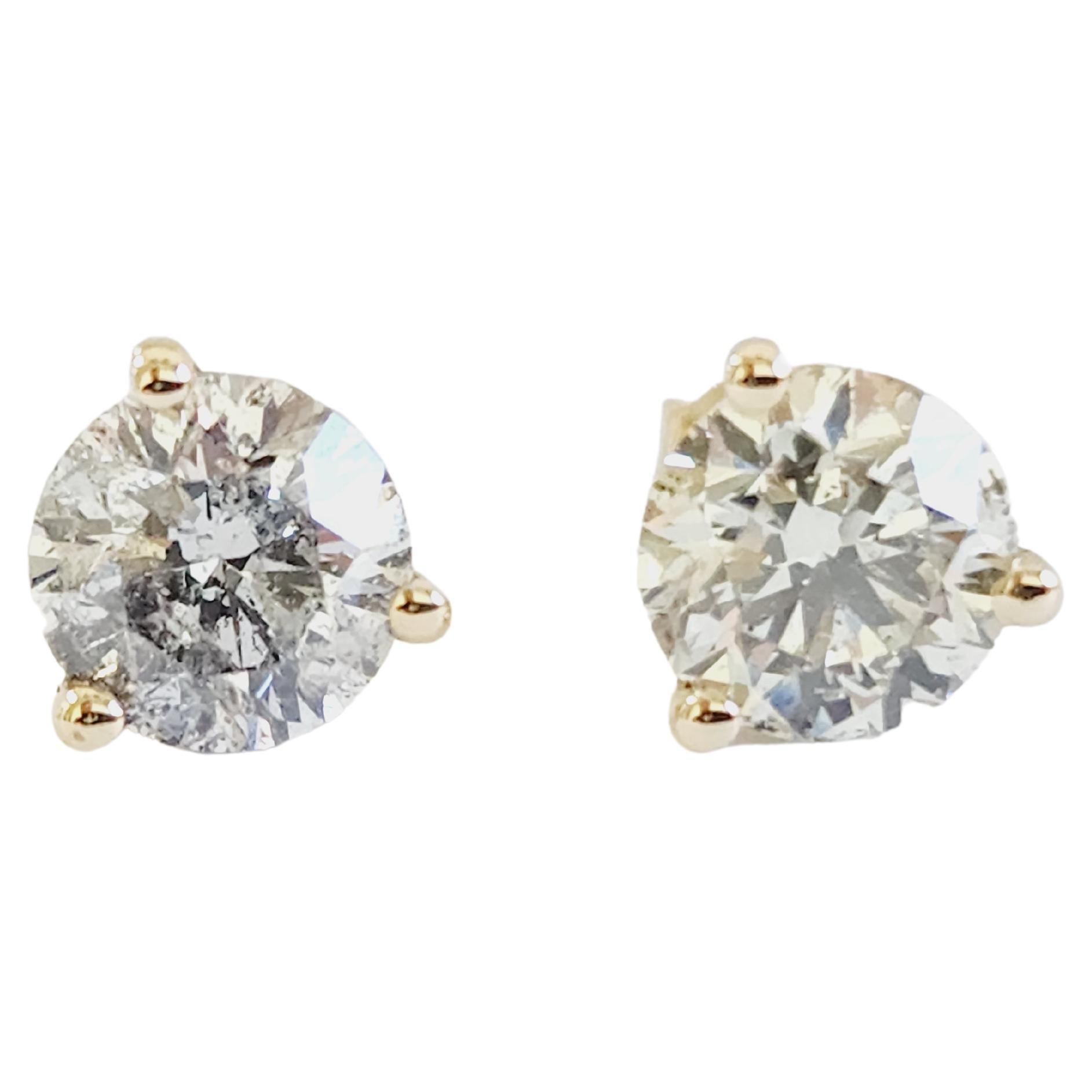 1.53 Cttw Natural Diamond Round Studs For Sale at 1stDibs 1.53 Cttw Natural Diamond Round Studs For Sale at 1stDibs