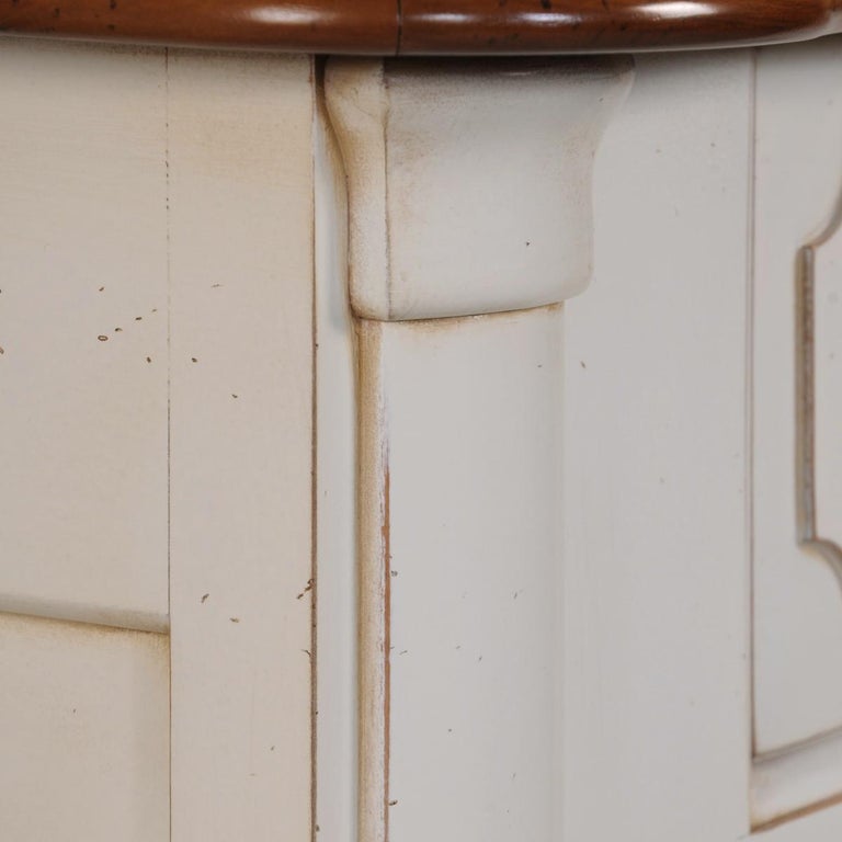 2-Door French Countryside Cabinet in Solid Cherry, White Cream ...
