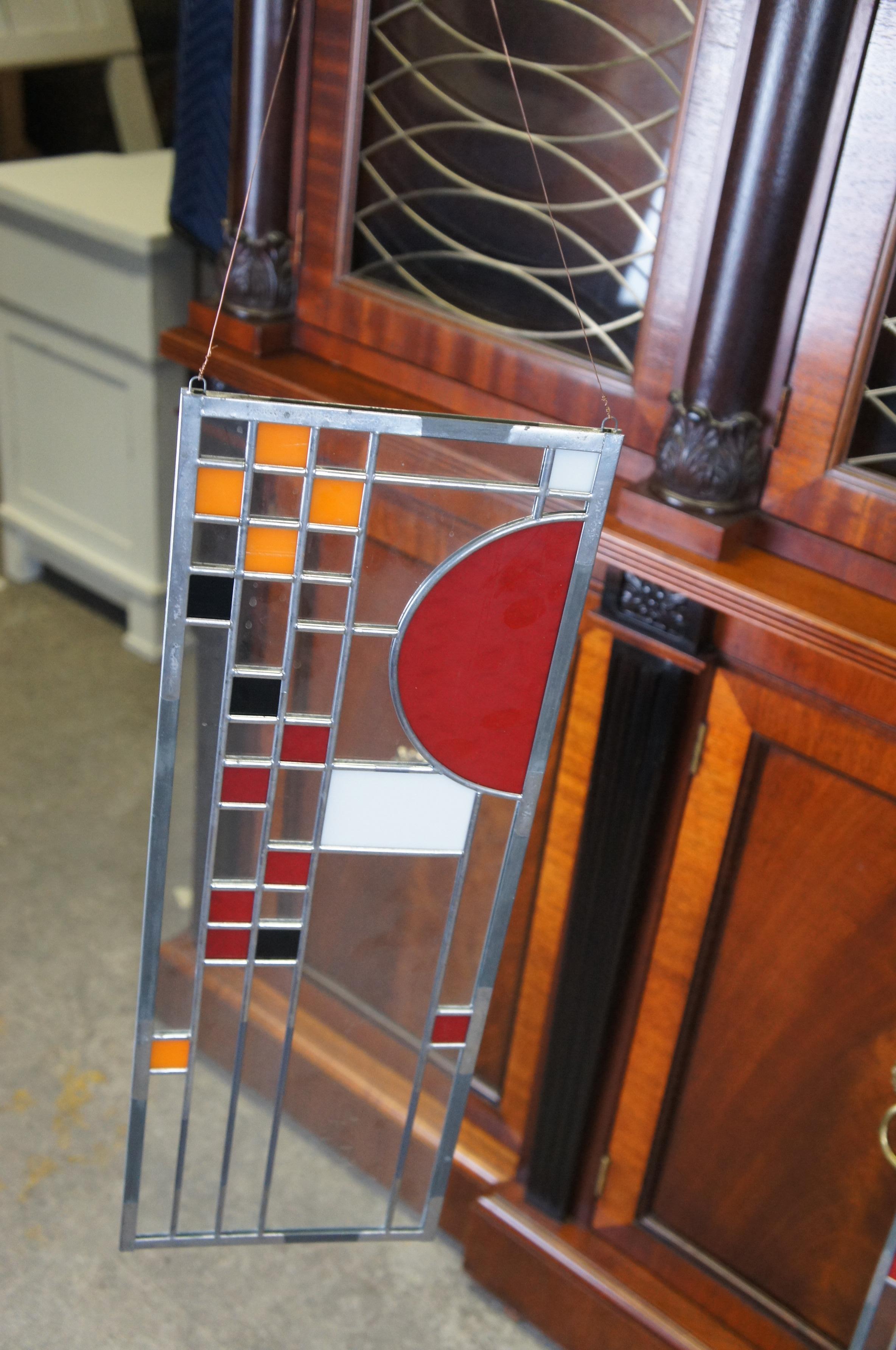 2 Frank Lloyd Wright Coonley Playhouse Arts and Craft Mission Stained ...