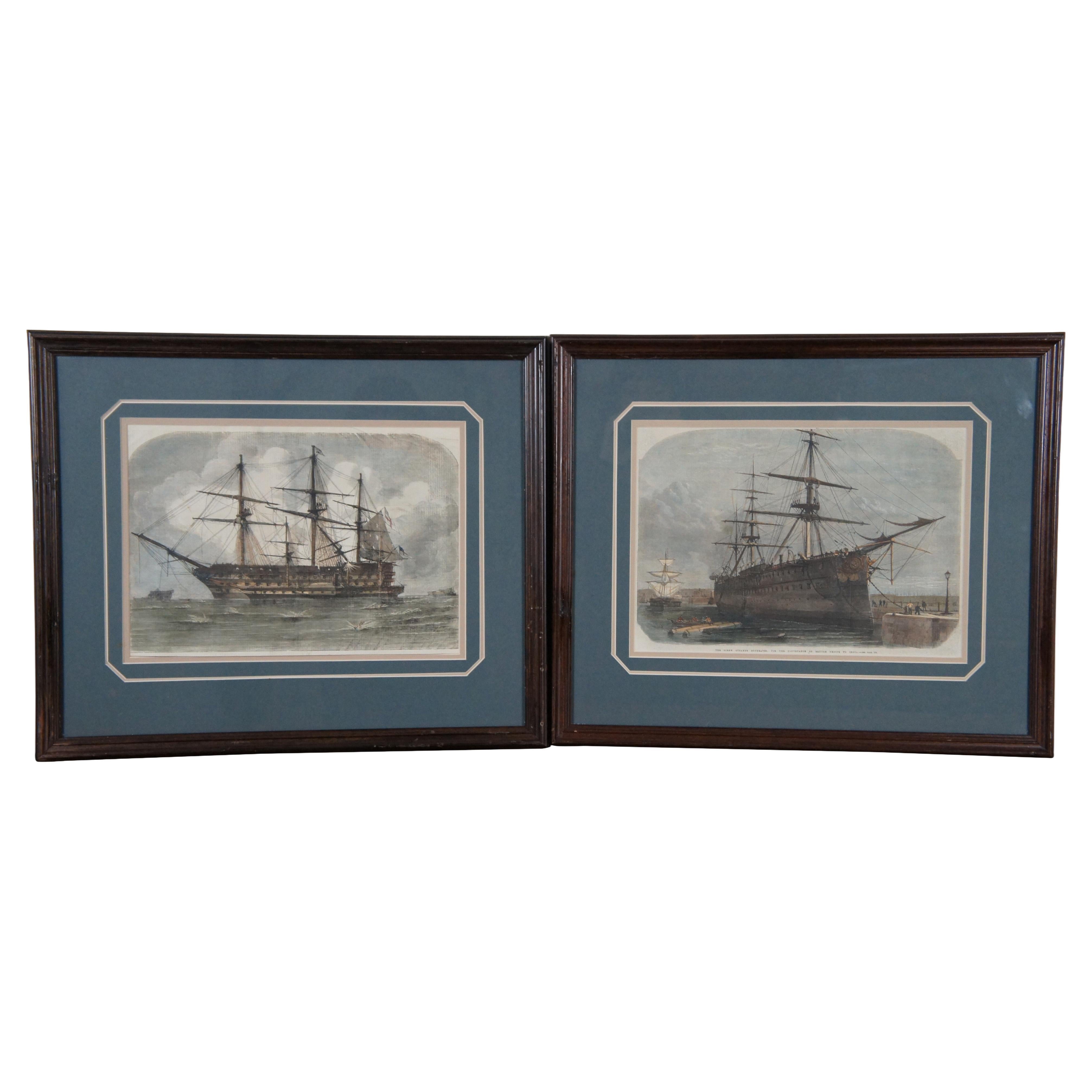 Vintage British Baroque Nautical Maritime Ship Galleon Seascape Oil ...