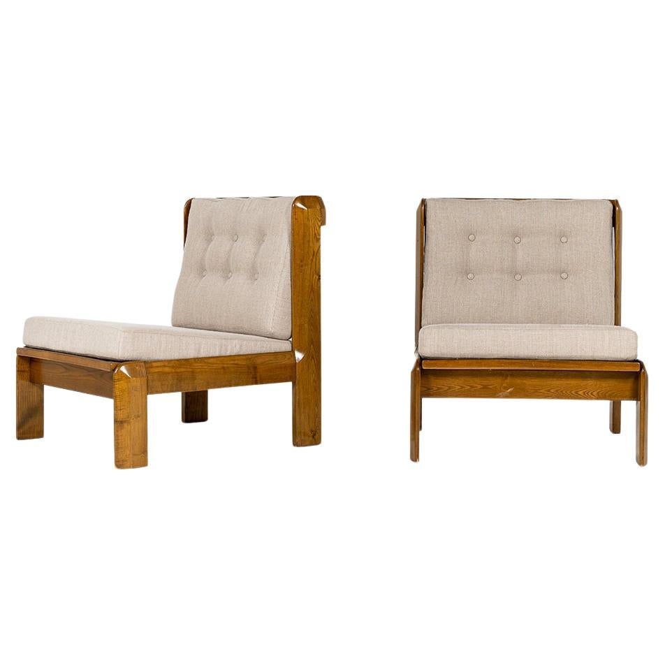 2 African Low Chairs Solid Wood, 1950 For Sale at 1stDibs