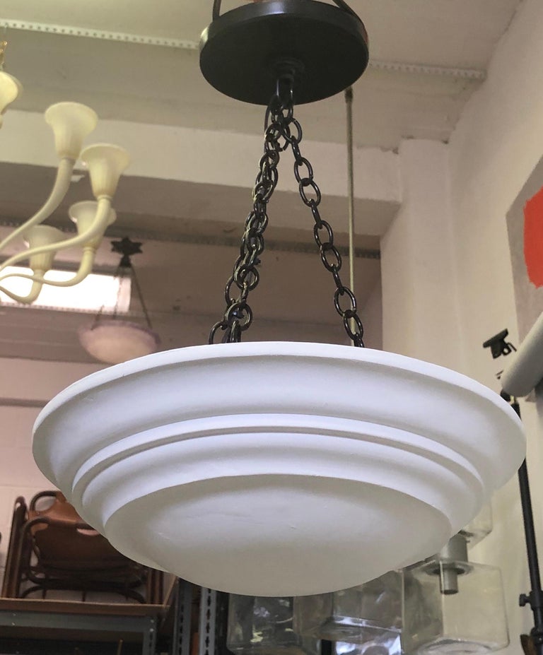 2 French Modern Neoclassical Plaster Pendants / Flush Mounts, Jean ...