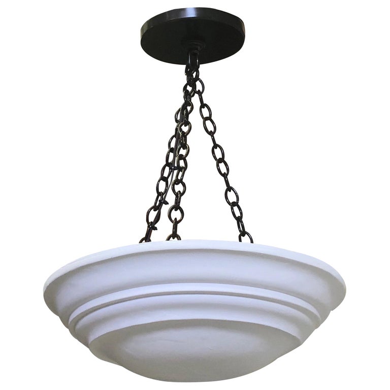 2 French Modern Neoclassical Plaster Pendants / Flush Mounts, Jean ...