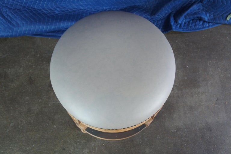 2 Frontgate Chapman Backless Swivel Bar and Counter Stools Leather ...