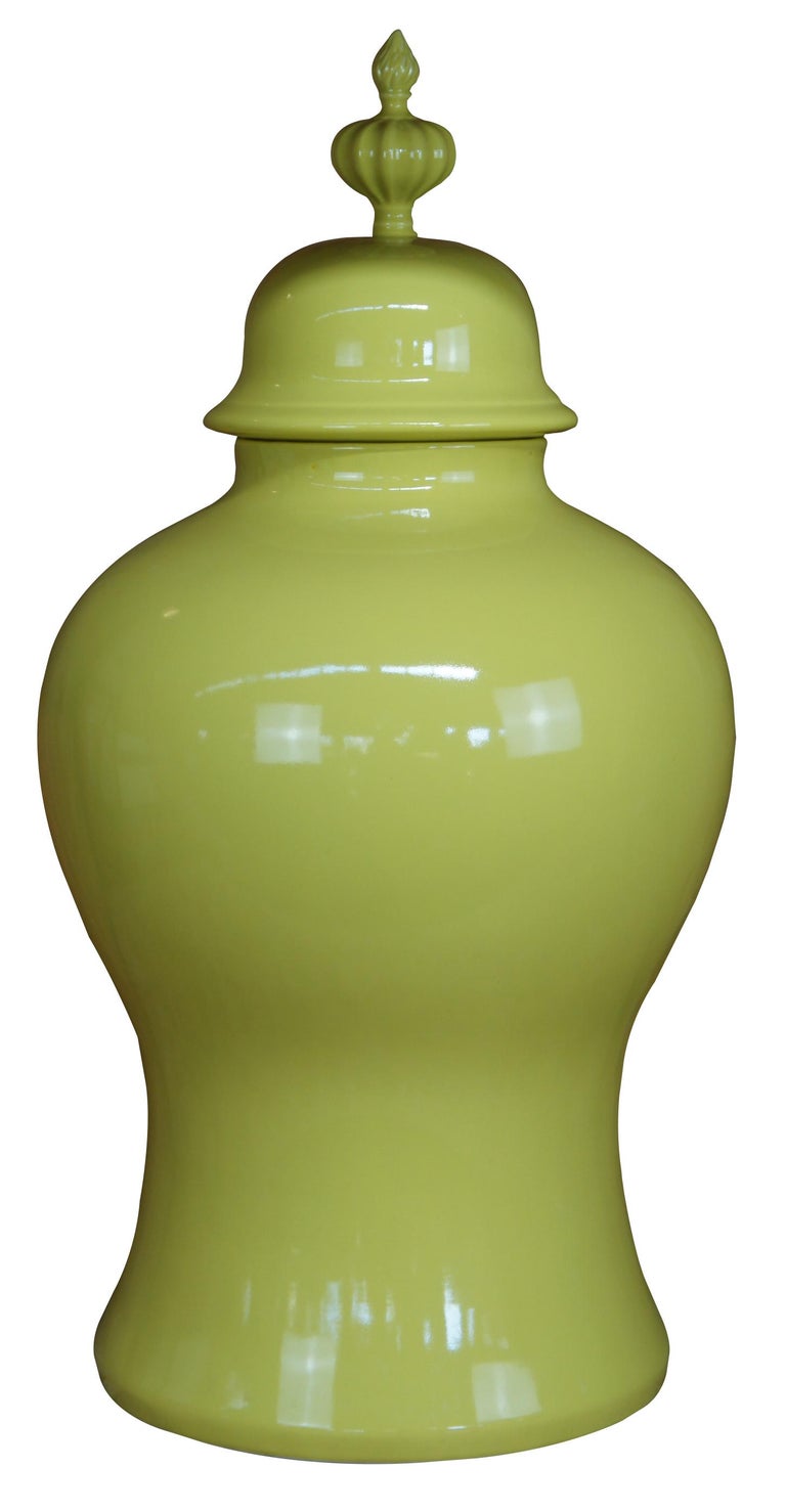 2 Global Views Colonial Williamsburg Beaufort Yellow Ginger Jars Urns ...