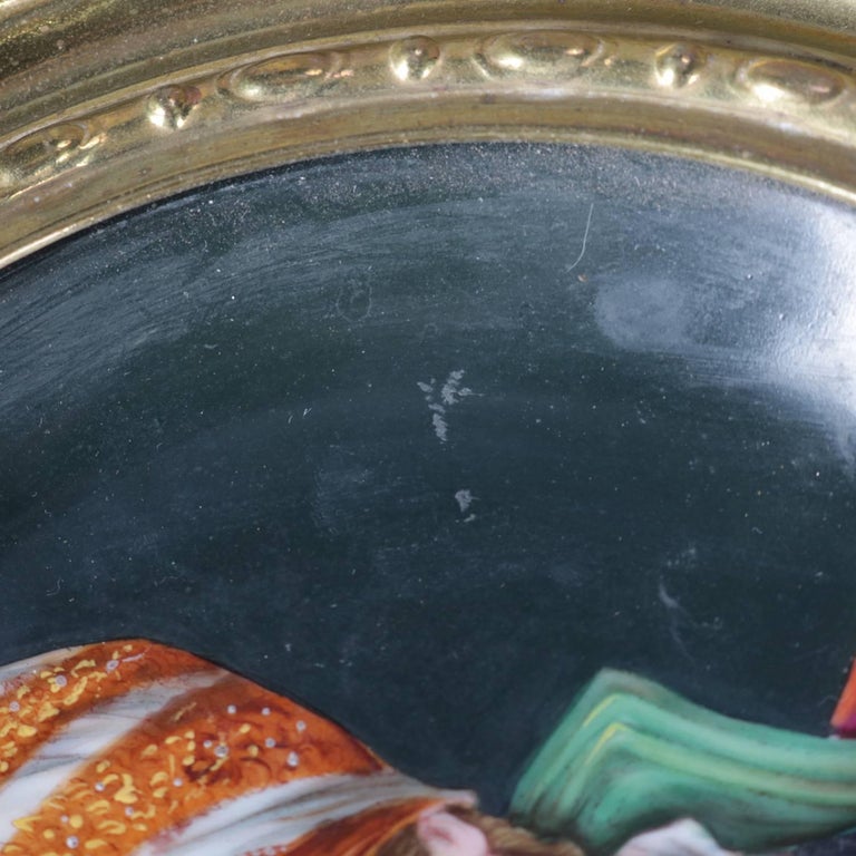 Two Hand-Painted Porcelain Maharaja Portrait Plates, India, Embossed ...