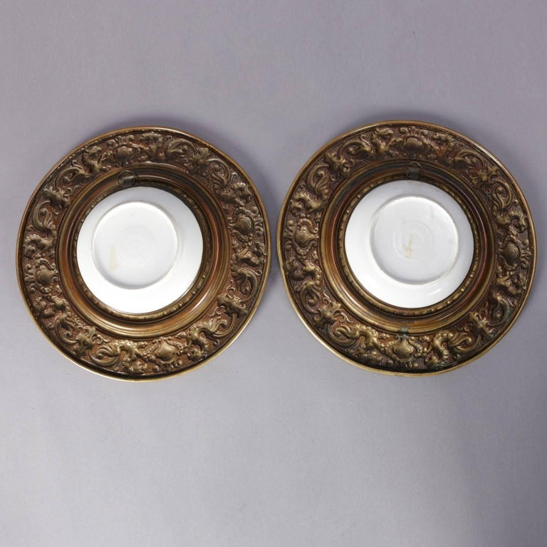 Two Hand-Painted Porcelain Maharaja Portrait Plates, India, Embossed ...