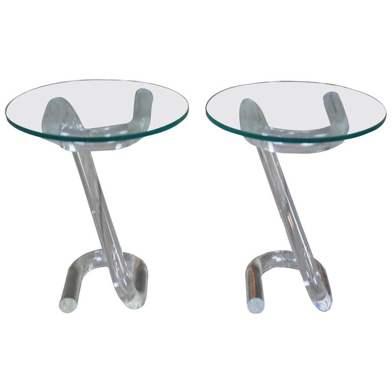 2 Jeff Messerschmidt 1975 Clear Lucite and Glass 3000 Pipe Line Series ...