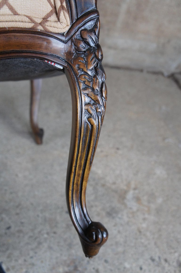 2 Lewis Mittman French Louis XV Fauteuil Arm Chairs Club Accent ...