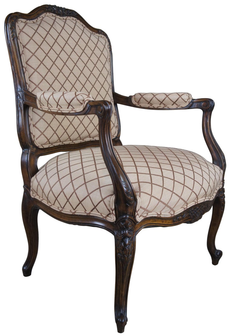 2 Lewis Mittman French Louis XV Fauteuil Arm Chairs Club Accent ...