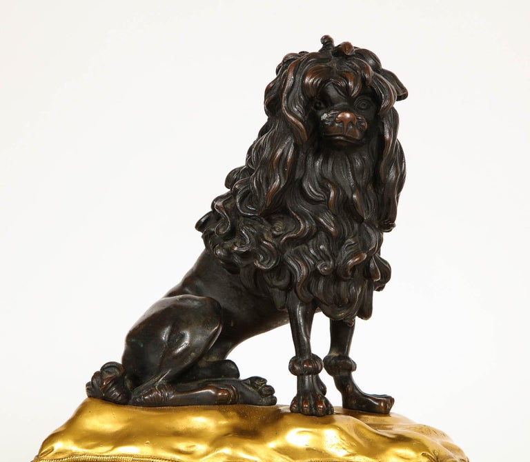 Pair Louis XVI Ormolu Patinated Bronze Dog and Cat Chenets For Sale at ...