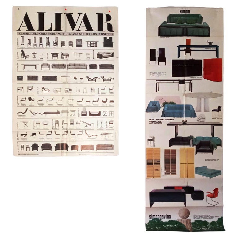 2 Manifesti Anni 90, Pezzi di Design For Sale at 1stDibs