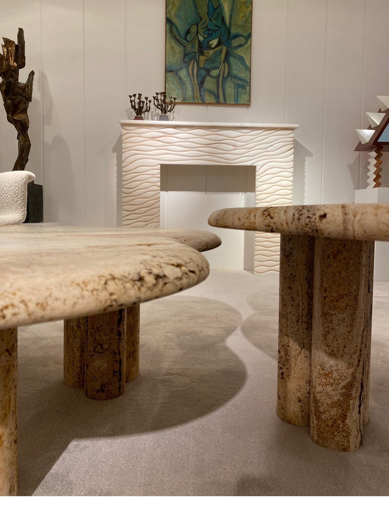 2 Marble Coffe Tables Jean Frederique Bourdier For Sale at 1stDibs