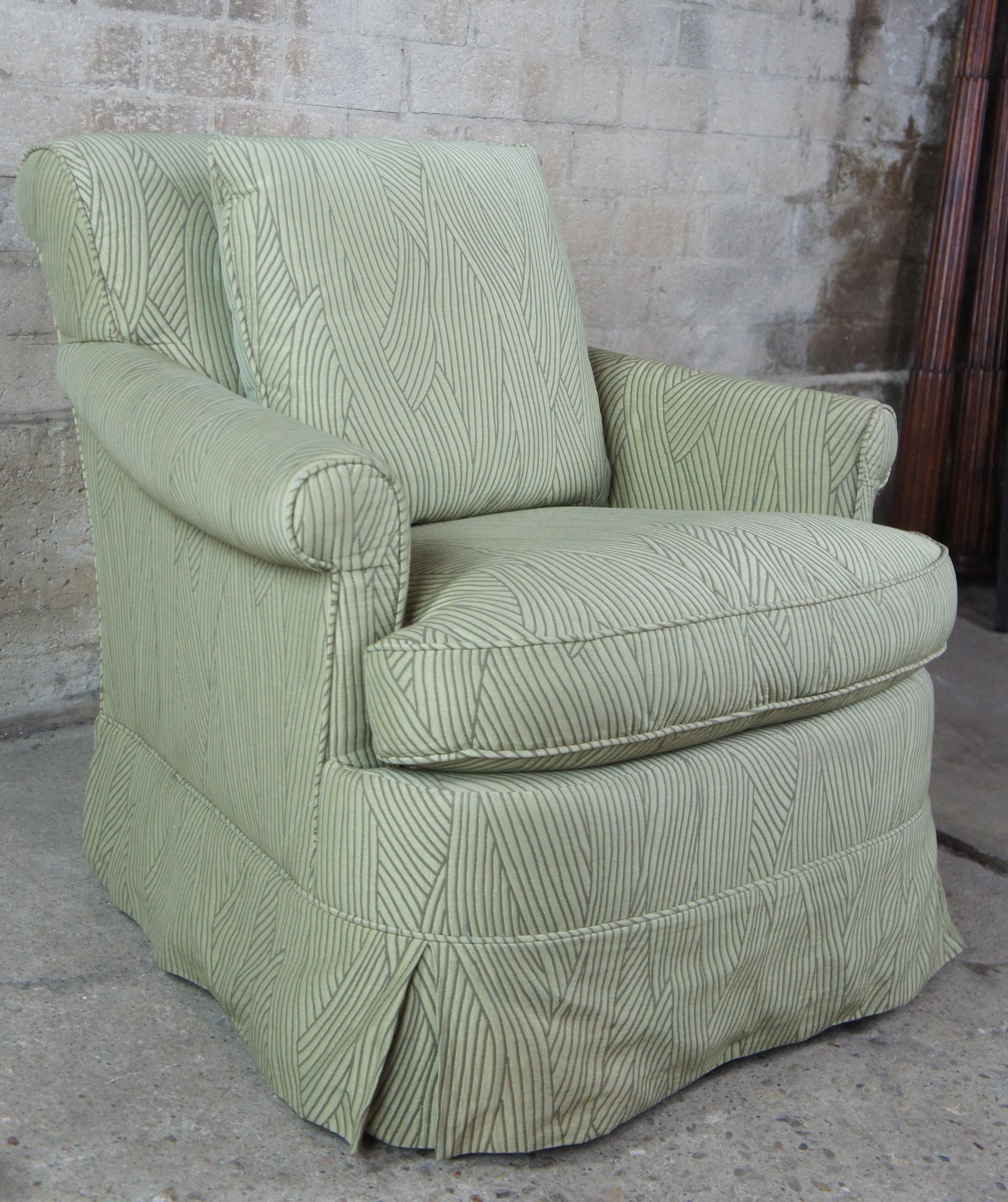2 Mason Art Modern Geometric Upholstered Swivel Lounge Club Armchairs ...