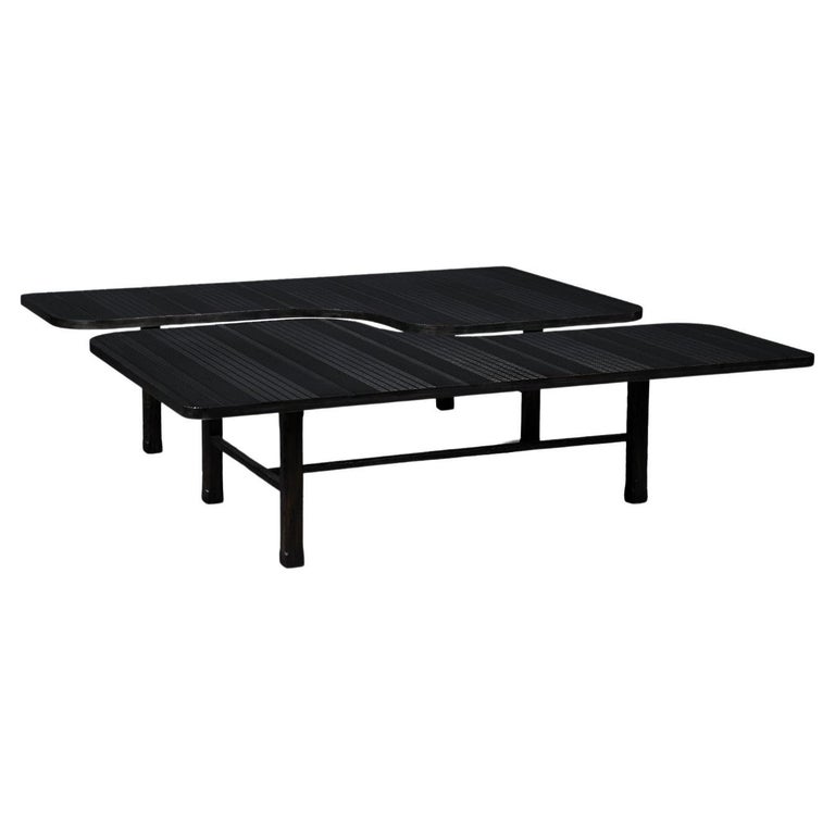 2 Metal and Wood Odense Cocktail Table Set with Texturized Patterns on ...