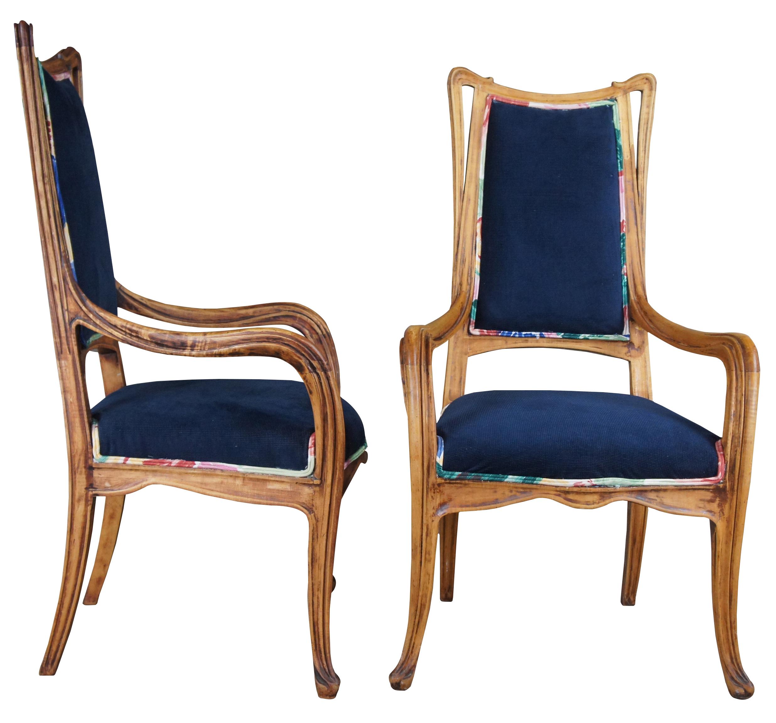 2 Mid Century Interiors Crafts Chicago Mahogany Bentwood Accent Arm ...