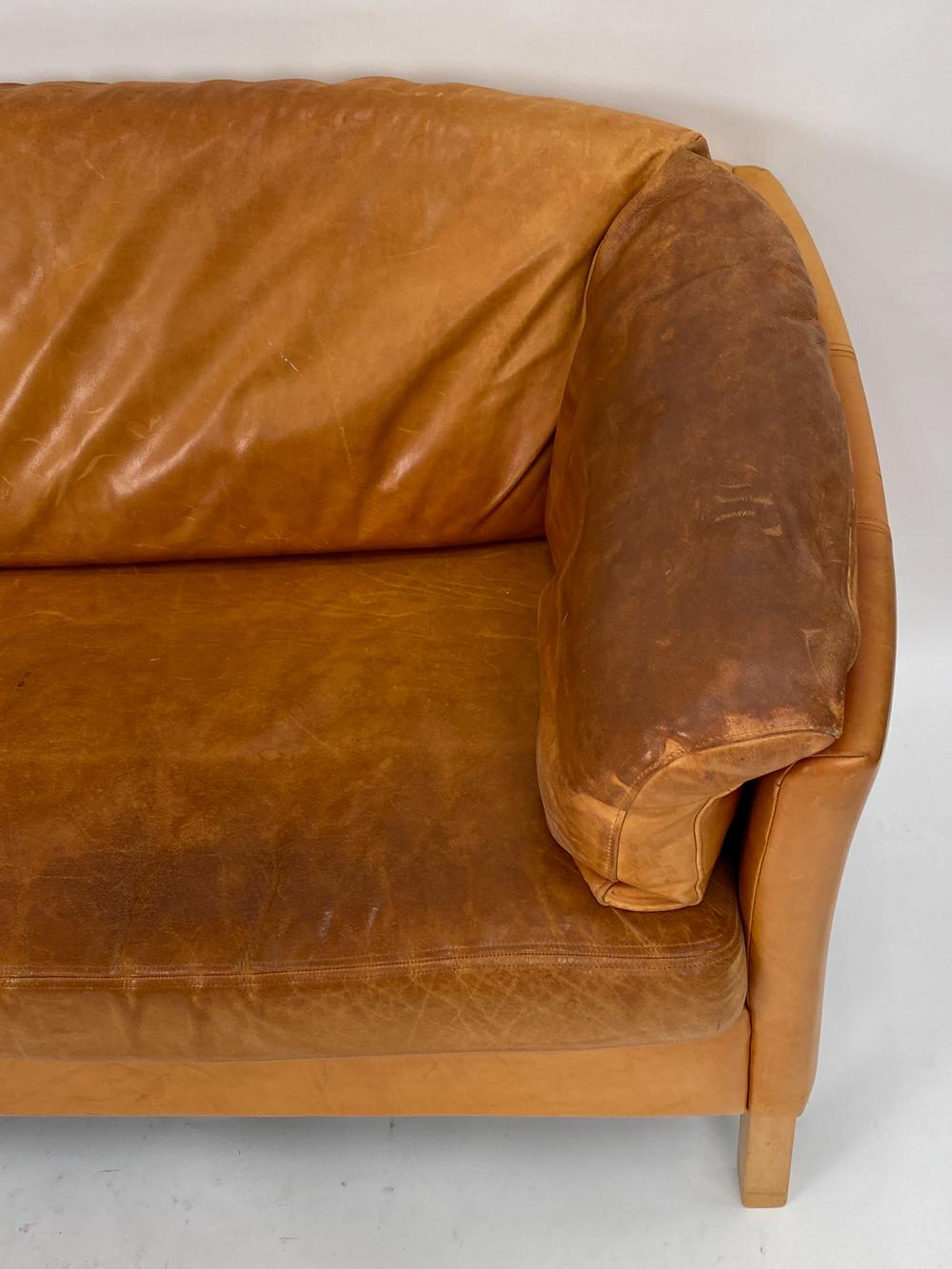 (2) Mogens Hansen Model 535 Brandy Leather Sofas For Sale at 1stDibs