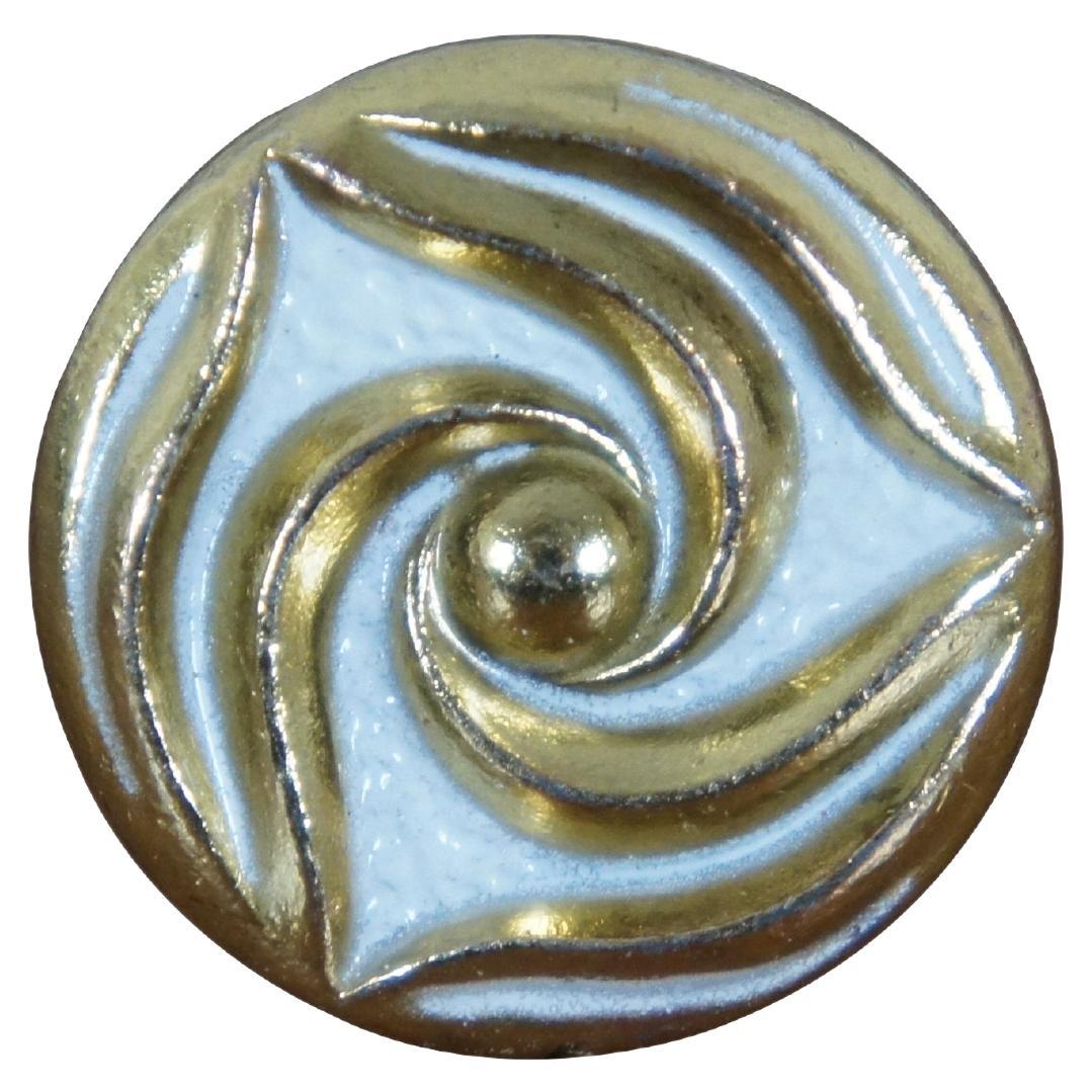 2 National Lock Co Medalist White Gold Rosette Knob Drawer Pull Nouveau ...