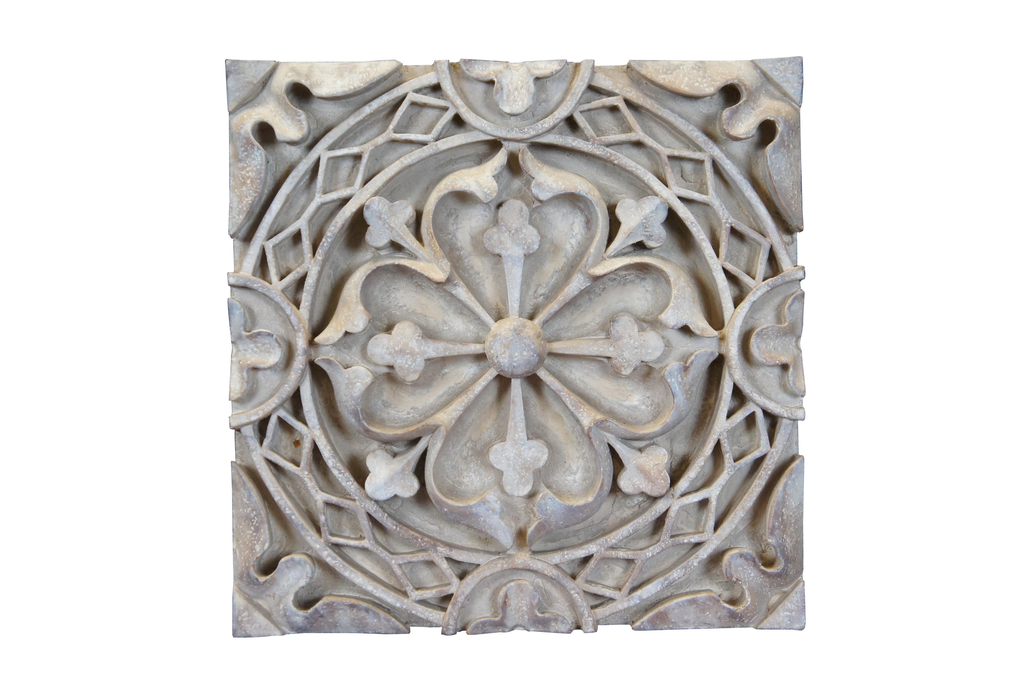 2 Neoclassical Faux Stone Bas Relief Wall Tiles Carvings Architectural ...